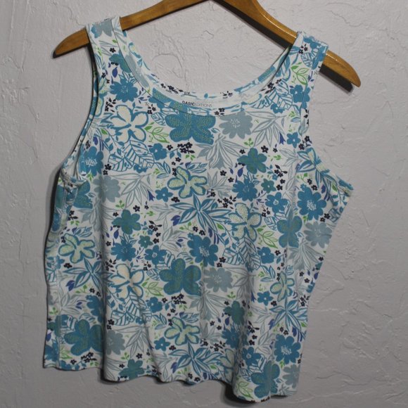 Basic Editions | Tops | Basic Editions Floral Tank Size Xl | Poshmark
